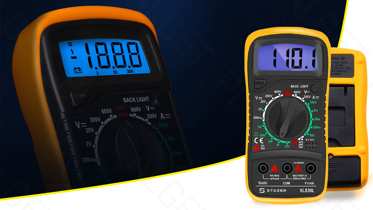 STAZER Profesjonalny Miernik Prądu Multimetr LCD