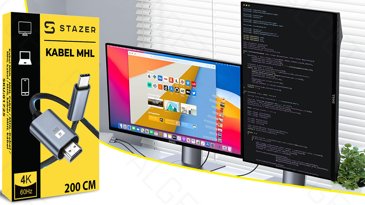 STAZER Kabel MHL USB-C do HDMI 4k 200cm czarny