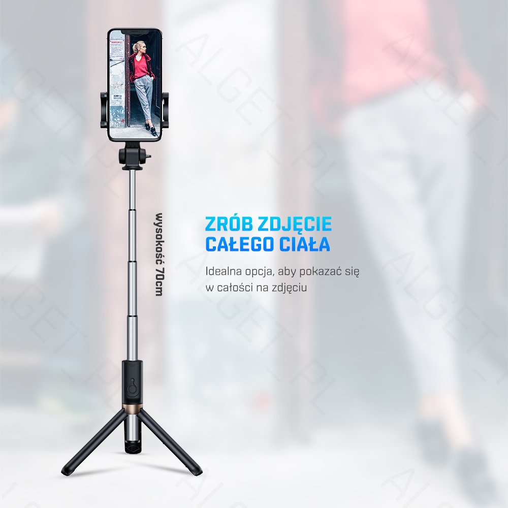 Kijek Selfie Stick Bluetooth ze statywem - ROCK + Pilot Kijek Selfie Stick Bluetooth ze statywem - ROCK + Pilot