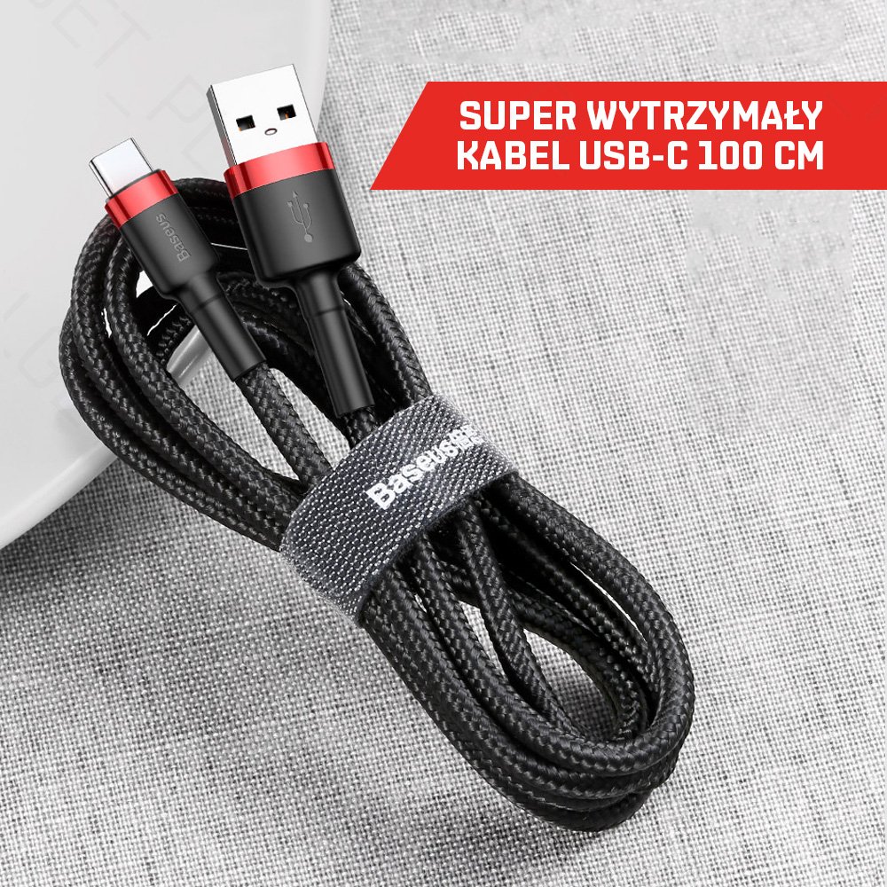 Kabel nylonowy Baseus Cafule USB-C 3A, 100cm