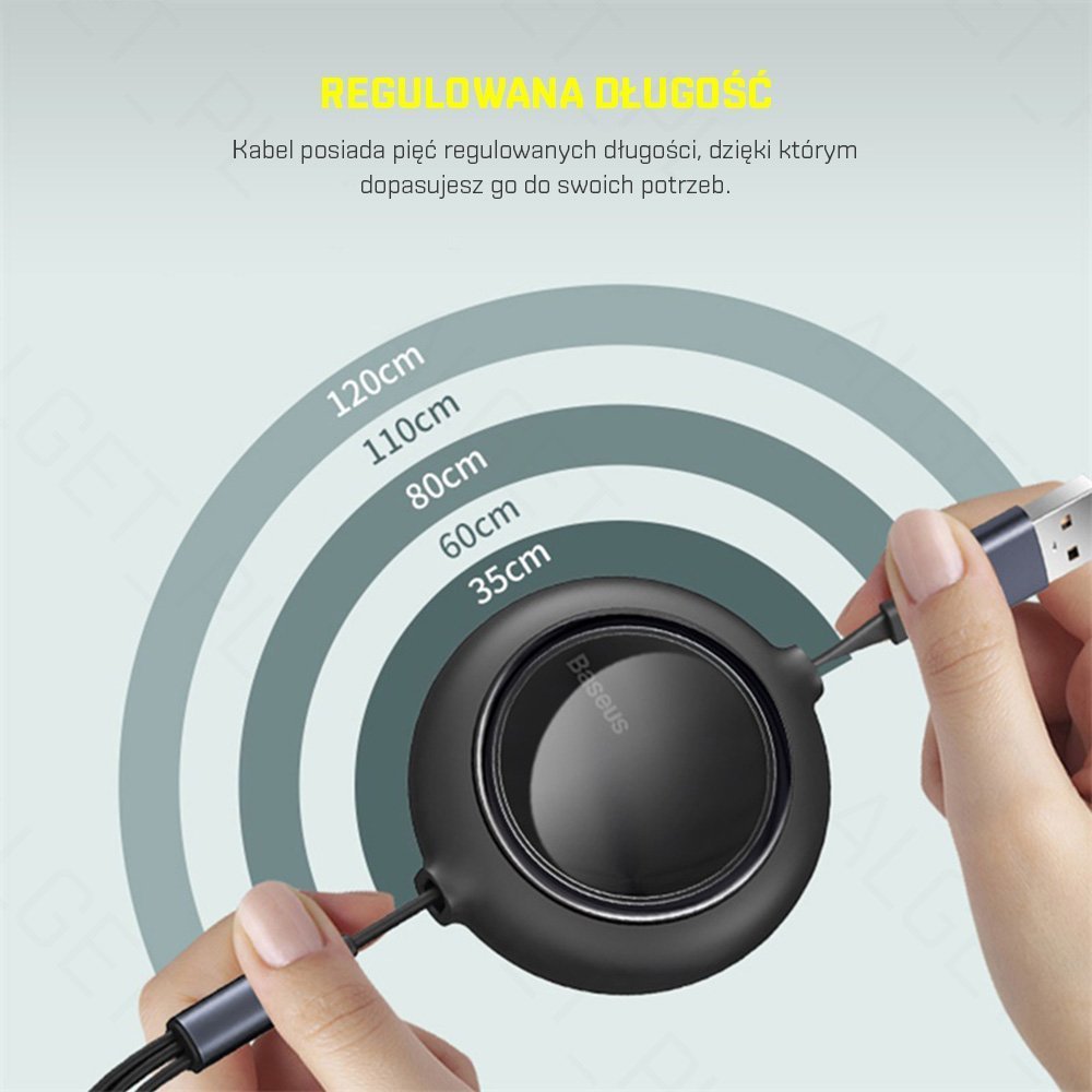 BASEUS Kabel 3w1 Lightning USB-C Micro USB 3.5A