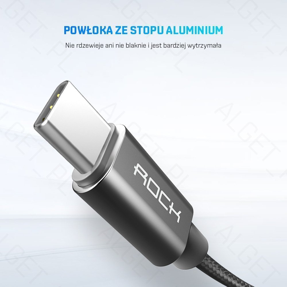 Kabel USB ROCK USB-C Typ C Nylonowy 180cm